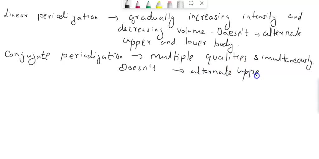 SOLVED: 97. Which periodization model alternates upper- and lower-body ...