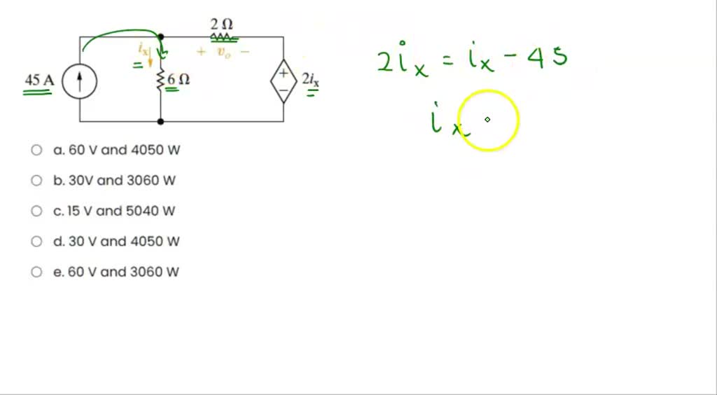 SOLVED: For the circuit shown in the figure below, find Vo and the total power supplied in the ...