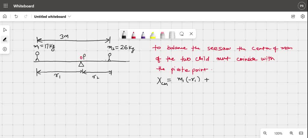 SOLVED: Two children of mass 17 kg and 26 kg sit balanced on a seesaw with the pivot point ...