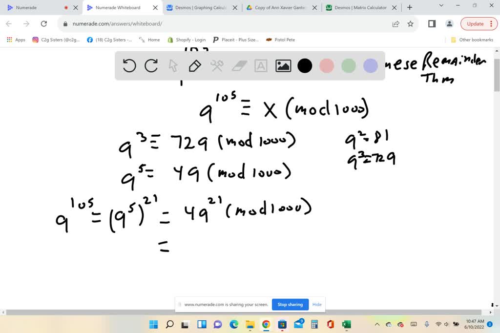 SOLVED Use Congruences To Find The Last Two Digits Of 31000 What 