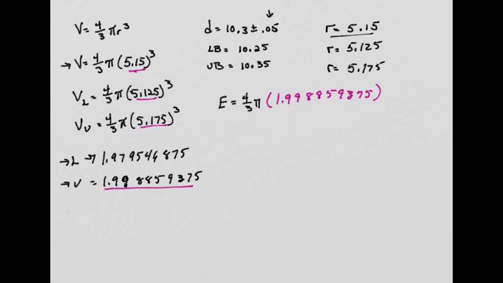 SOLVED: 1. The radius R of a spherical ball is measured as 14 in. (a) Use differentials to ...