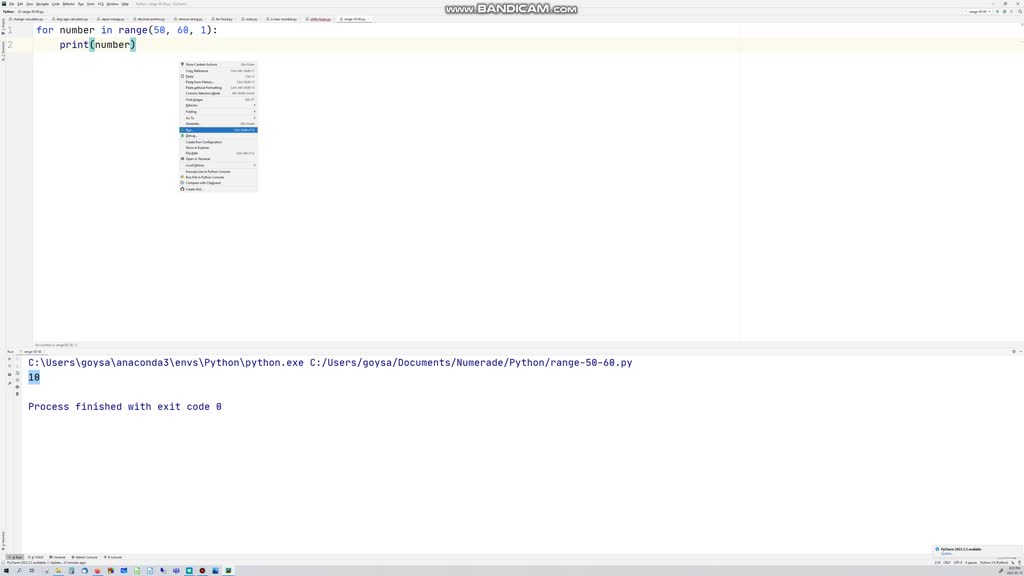Solved Write Python Code To Display All Numbers In Range 50 To 60 Using A For Loop Exclude 50