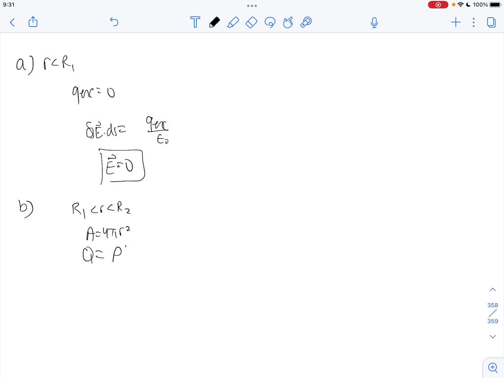 SOLVED: A nonconducting spherical shell of inner radius R1 and outer ...