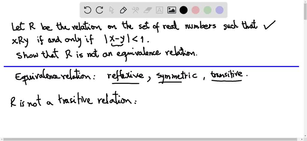 Let R be the relation on the set of real numbers such that xRy if and only if x and y are real ...