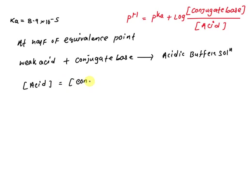 The half-equivalence point of a titration occurs half way to the ...