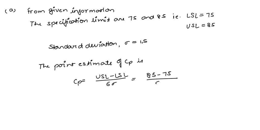 Solved A Certain Process Is Under Statistical Control And Has A Mean Value Of μ 130 And A