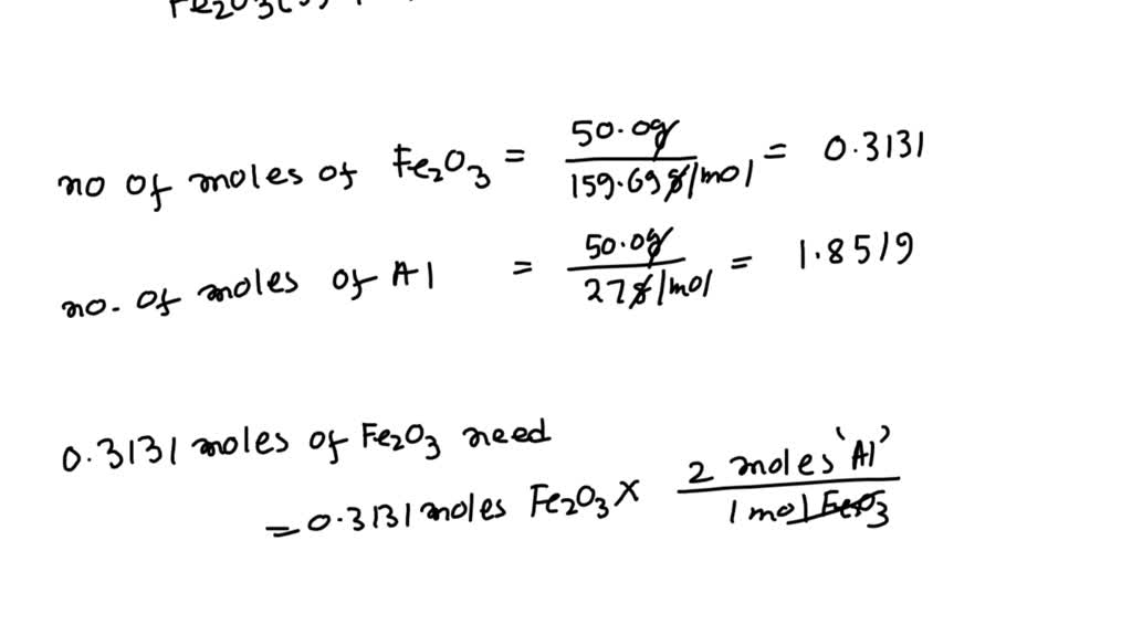 Solved The Thermite Reaction Produces Iron Metal And Aluminium Oxide