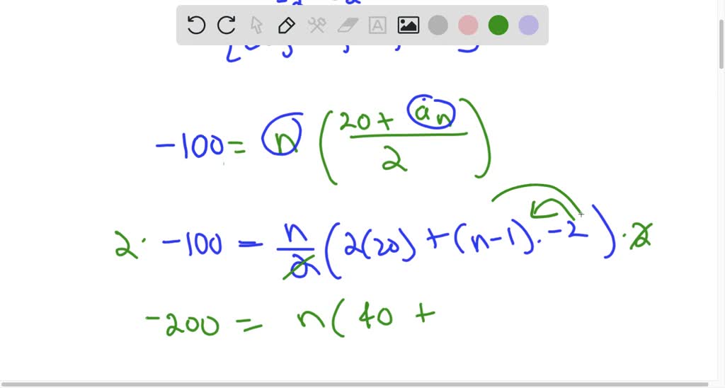 Solved If The First N Terms Of The Arithmetic Sequence 20 18 16