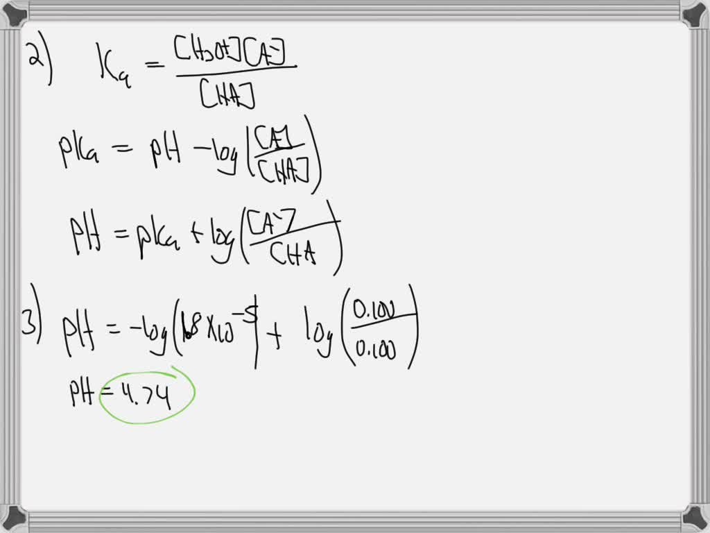 SOLVED: #1) Derive the Henderson-Hasselbalch equation. #2) A 1.0 L buffer solution contains 100 ...