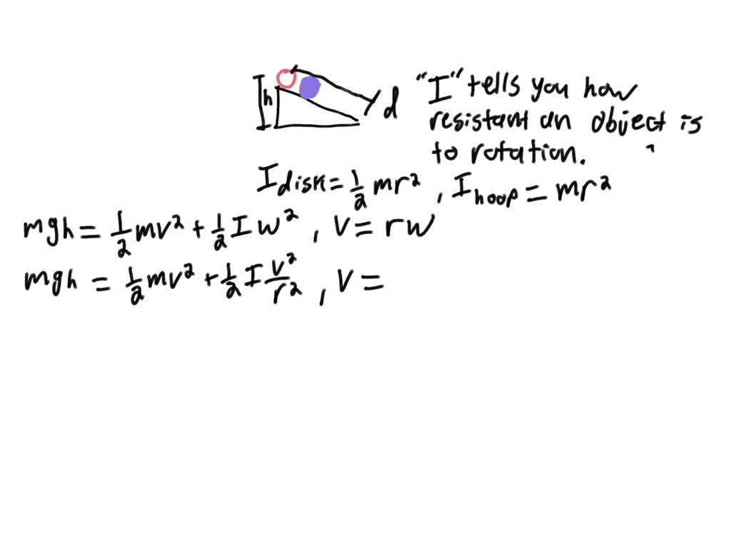 A disk and a hoop of the same mass and radius are released at the same ...