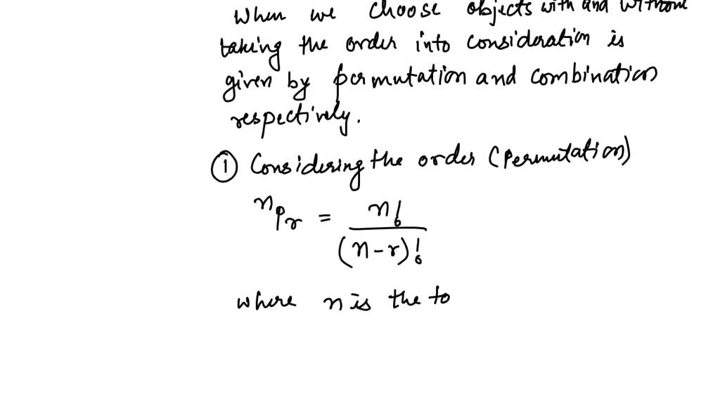 SOLVED: Suppose we want to choose objects, without replacement, from ...