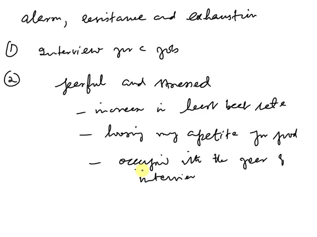 SOLVED: Consists of the stress reaction sequence of alarm, resistance ...