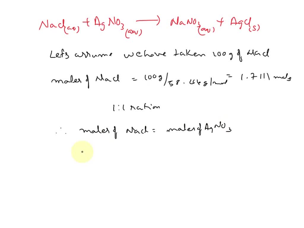 SOLVED: How many grams of Silver Nitrate must be added to the solution to completely react with ...