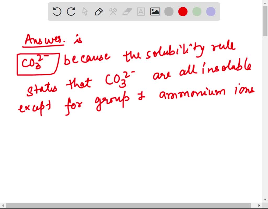 SOLVED: Separate samples of a solution of an unknown ionic compound are treated with dilute ...