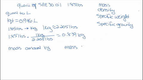 SOLVED: One liter of crude oil weighs 9.6N.Calculate its density, specificweight and specific ...