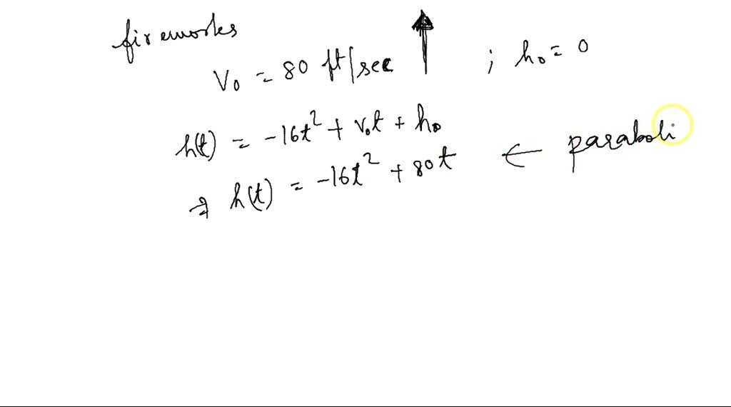 SOLVED: Some fireworks are fired vertically into the air from the ground at an initial speed of ...