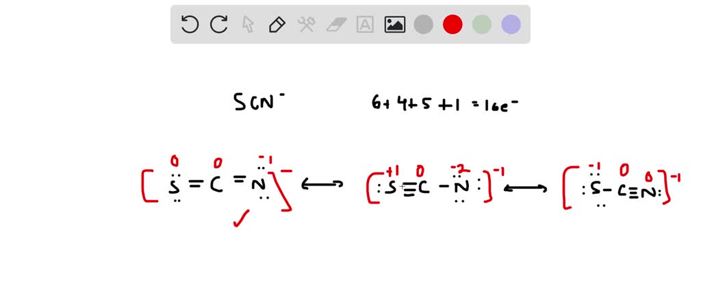 SOLVED: The ion SCN- can react with H+ to form an acid-base bond. Draw ...
