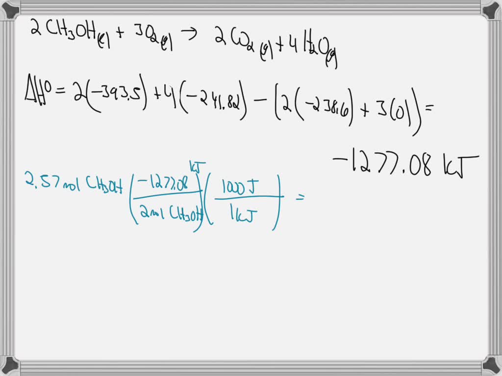 SOLVED: The combustion of methanol is shown by the final equation: 2 ...