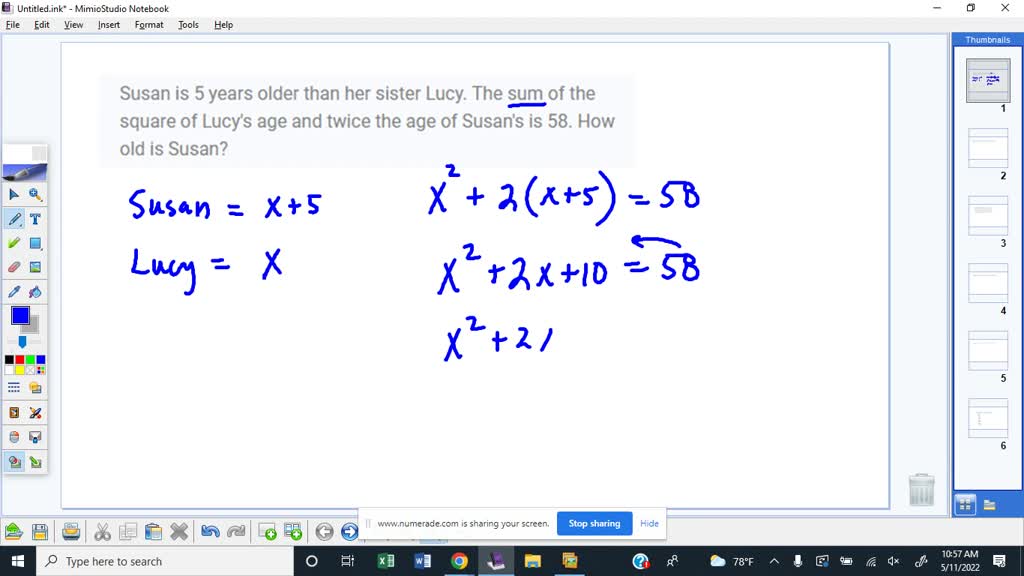 SOLVED: Marco is five years less than twice his sister Leah's age ...