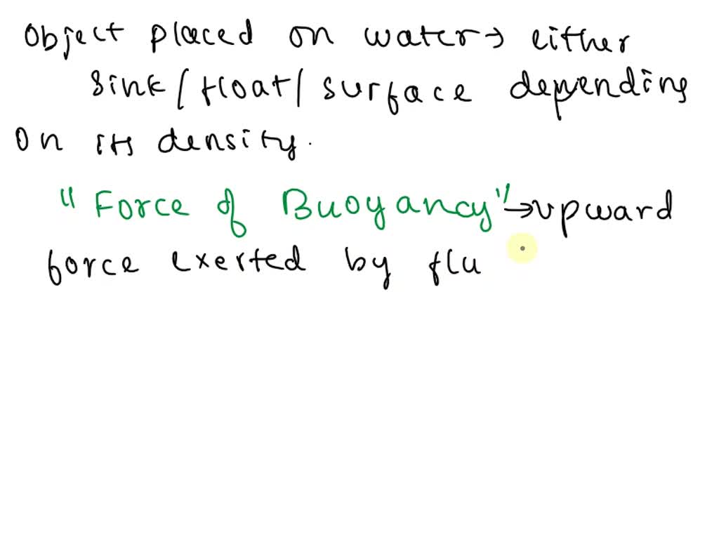 SOLVED: why does an object float or sink when placed on the surface of water