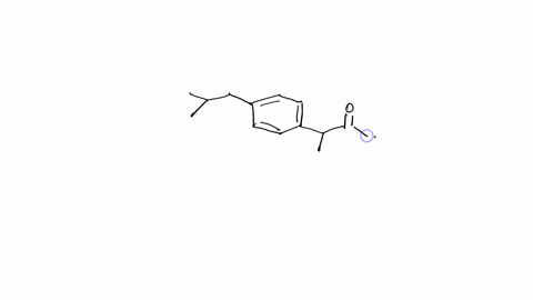 How many π bonds are present in the structure of ibuprofen shown?