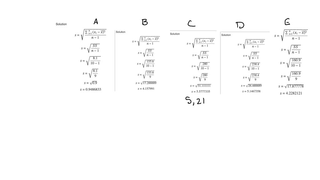 SOLVED: Which of the following lists of data has the smallest standard deviation? Hint: you ...