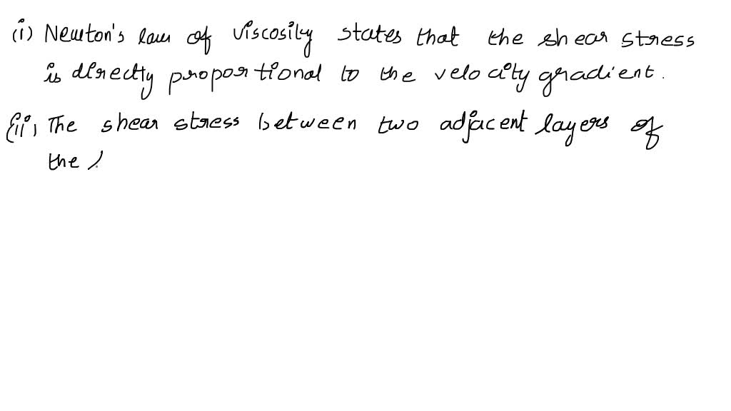 SOLVED: Derive the equation containing the kinematic viscosity (υ) from ...