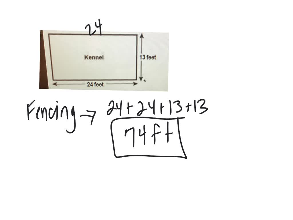 'Show below is a blueprint for a rectangular kennel at a pet hotel ...