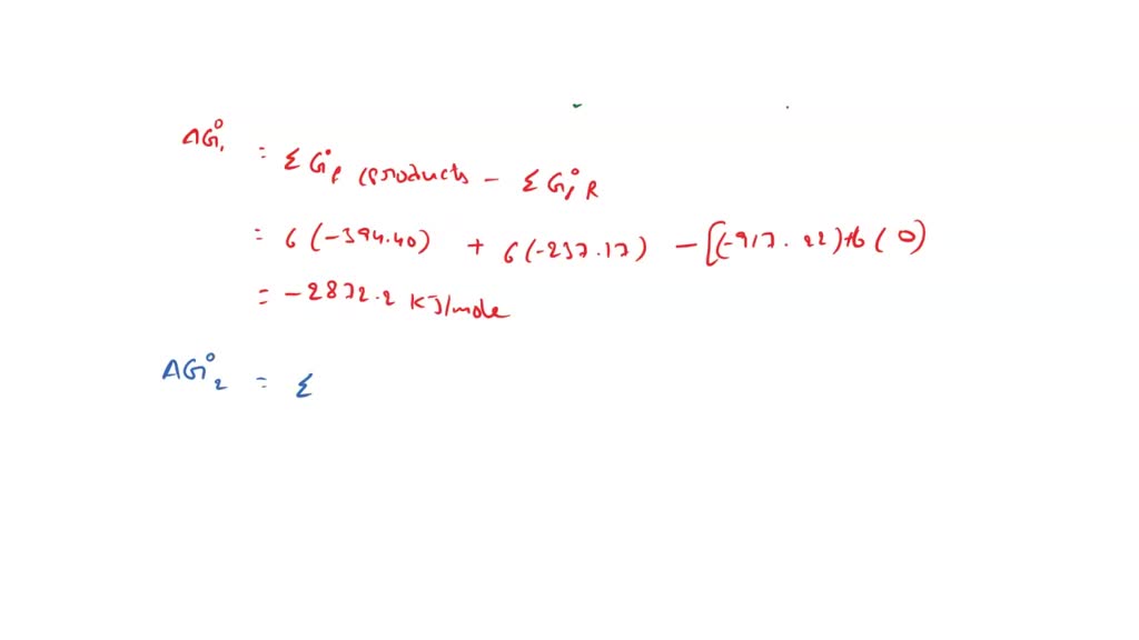 SOLVED: Use information from the table below to calculate the Gibbs ...