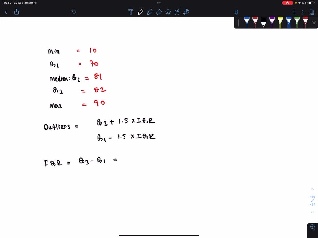 SOLVED: The five-number summary for a set of data is given below: Min: 10 Q1: 70 Median: 81 Q3 ...