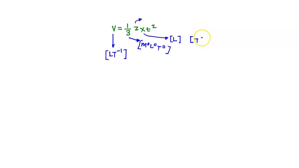 SOLVED: 6.0 Consider the equation V = zxt 2 The dimensions of the ...