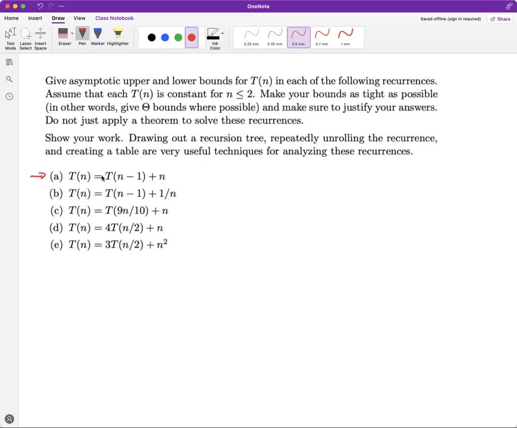 SOLVED: Complexity Bounds For each blank, indicate whether Ai is in O ...