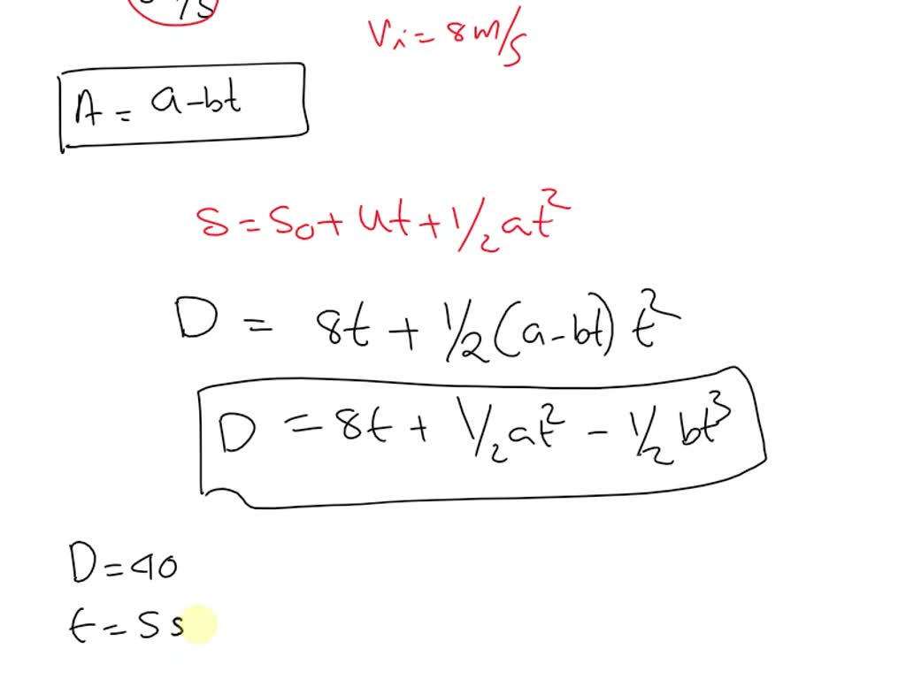 SOLVED: A particle starts with a initial velocity of 8m/sec and moves along a straight line .its ...