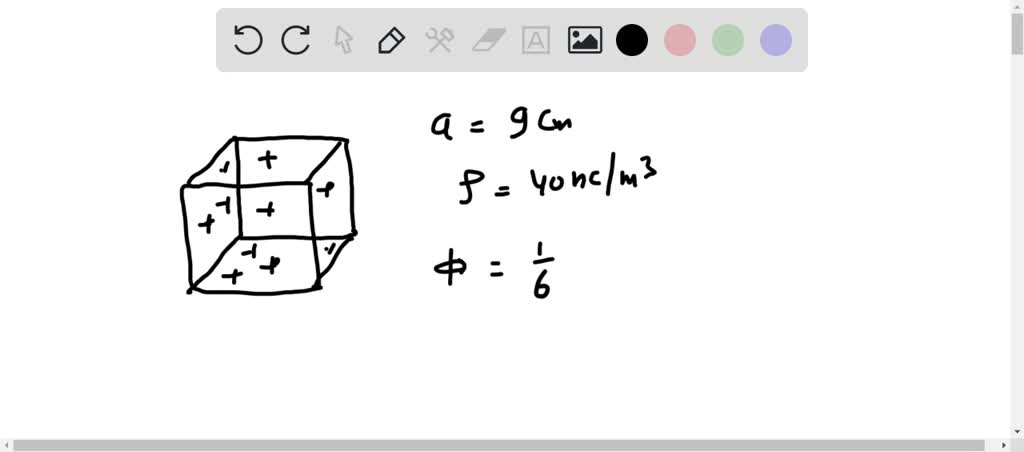 SOLVED: A charge of uniform volume density (40 nC/m^3) fills a cube ...