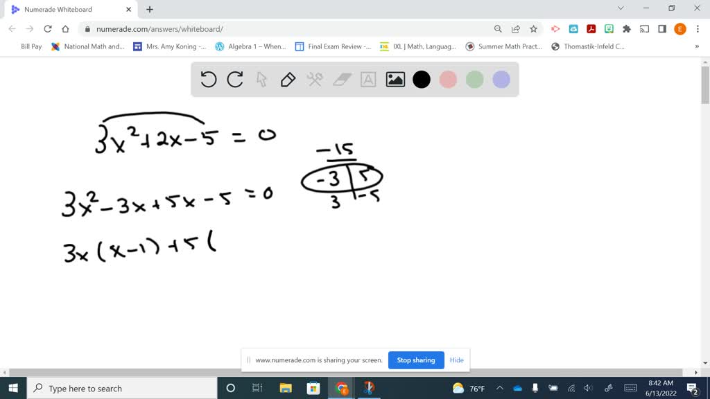 Solved Find The Zeroes Of The Polynomial X2 3x 2 And Verify