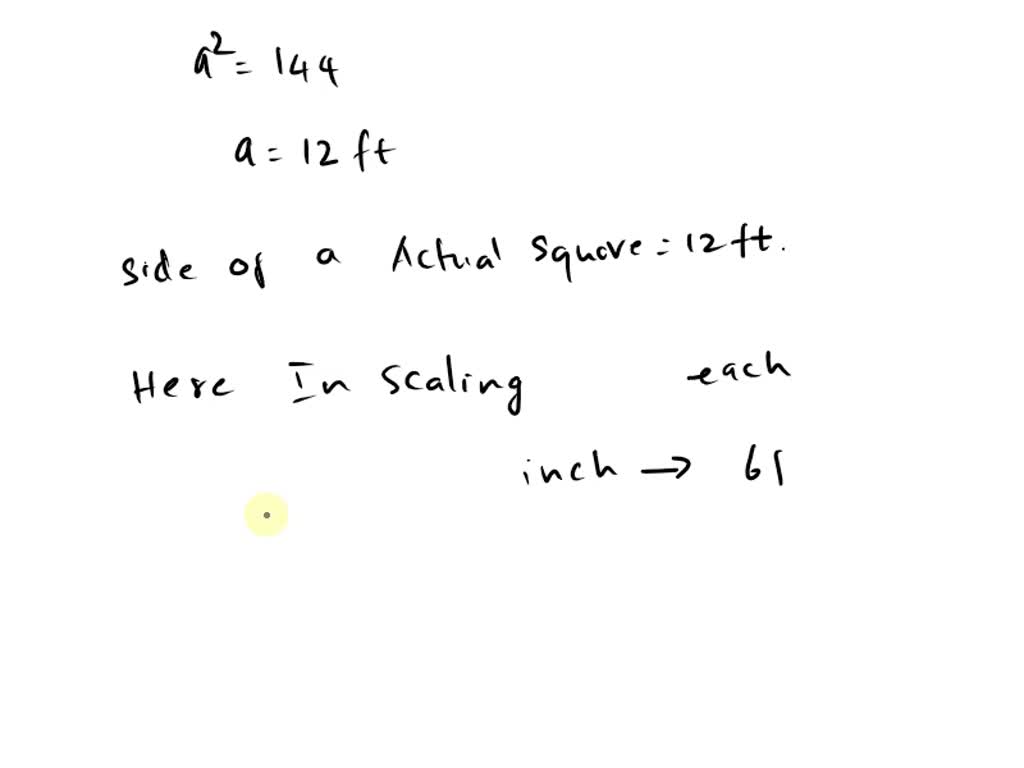 SOLVED: A square has an area of 144 ftÂ². In a scale drawing of the ...