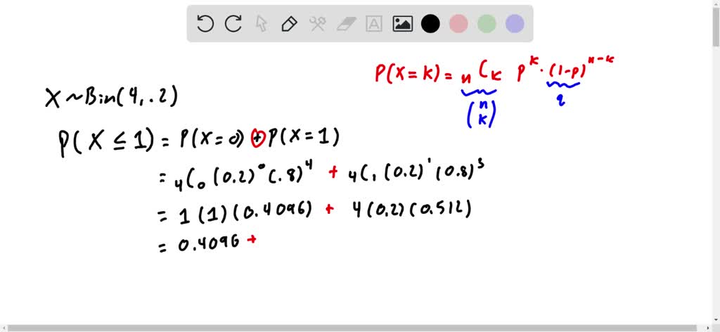 SOLVED: Let X have a binomial distribution with n=5 and p=0.5. Find the probability that X is ...