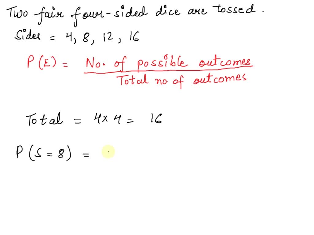 SOLVED: Make a probability distribution for the given set of events. The sums that appear when ...