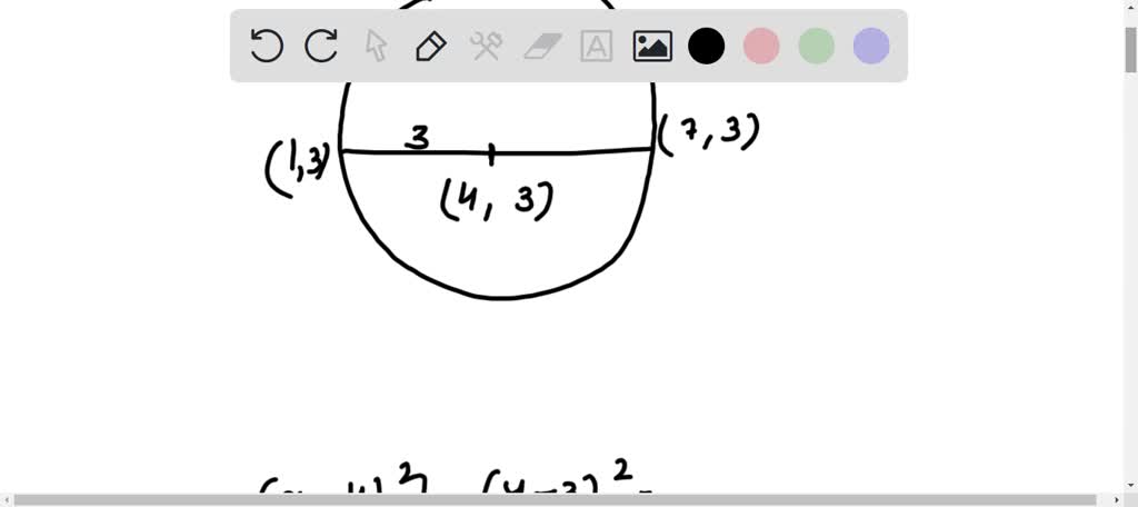 Use the graph below to determine the equation of the circle in (a) center-radius form and (b ...