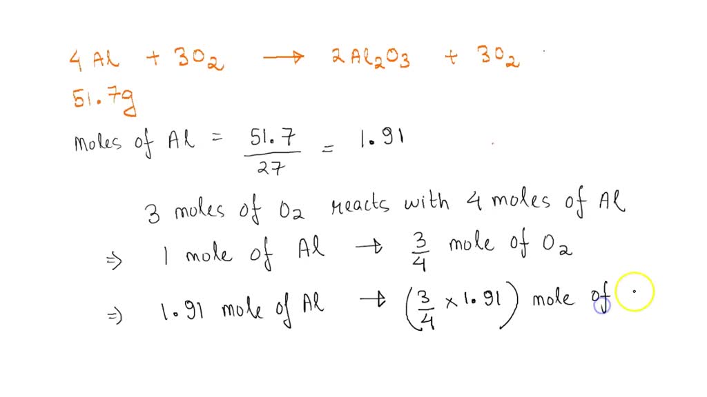 SOLVED: Oxygen gas reacts with powdered aluminum according to the ...