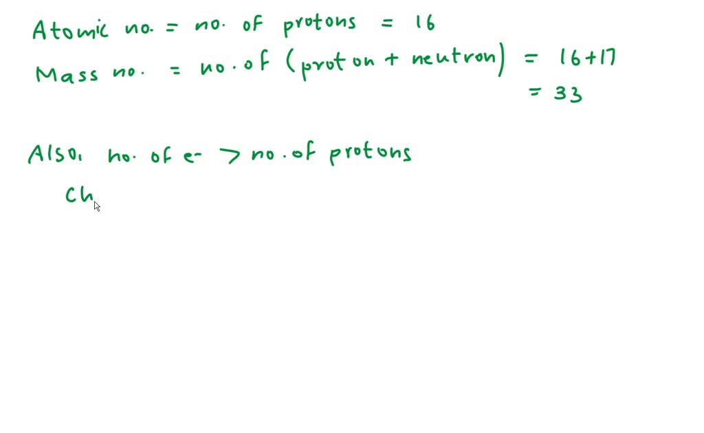 SOLVED: an ion has 16 protons , 17 neutrons and 18 electrons the symbol for this ion is