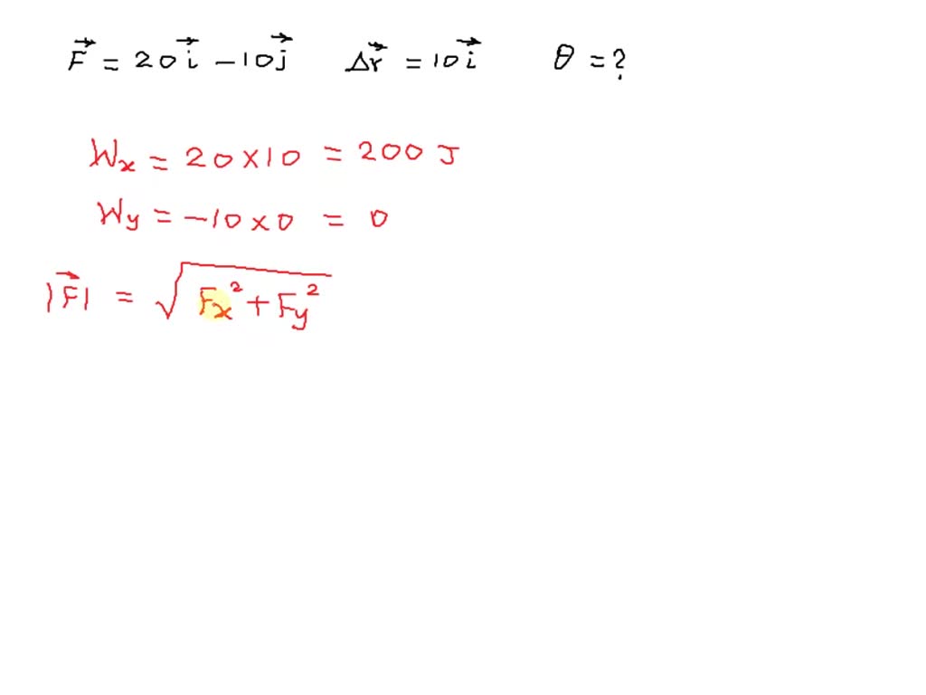 SOLVED: A force acts on an object over a displacement: The force and ...