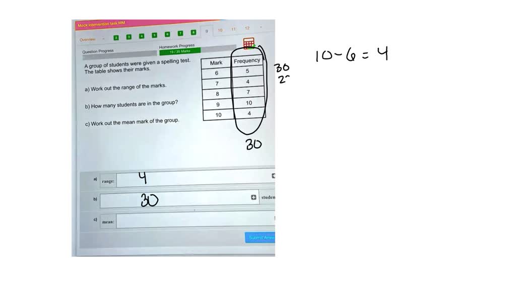SOLVED: Mock intervention task MM Overview Homework Progress Mats Question Progress of students ...