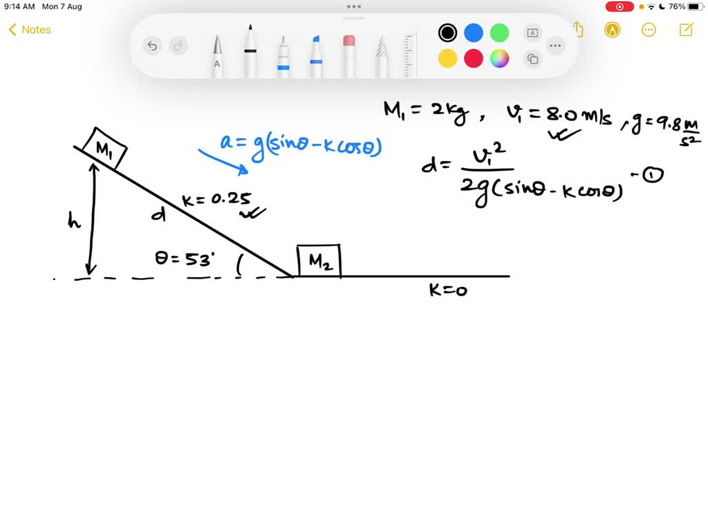 SOLVED: One block slides into another In the diagram below,a block of mass M = 22.0 kg initially ...