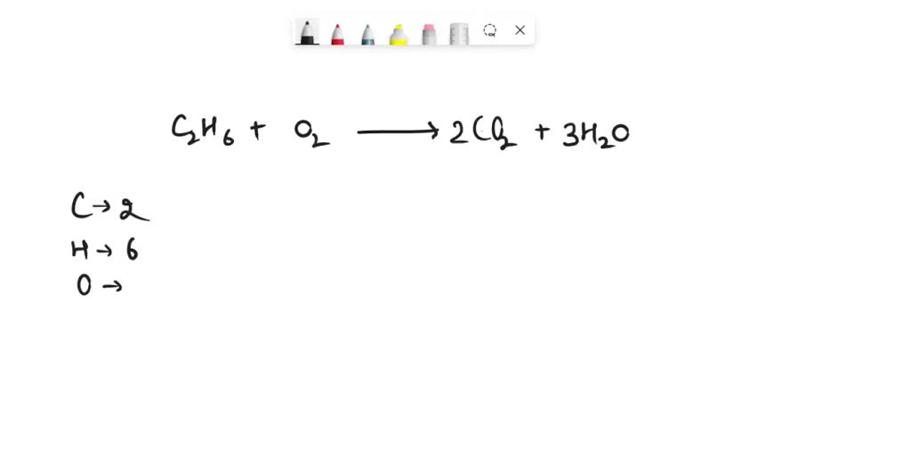 SOLVED: balance the following chemical equation using linear algebra: C2H6 + O2 = CO2 + H2O