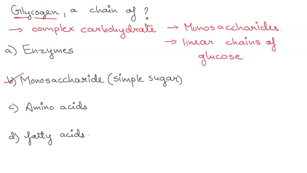 SOLVED: . A chain of amino acids is called a complex carbohydrate.