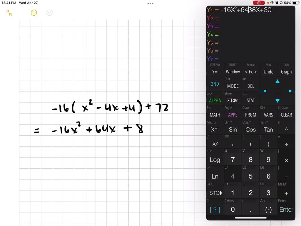 SOLVED: A ball is thrown into the air. The function h(x) = -16(x - 2)^2 + 72 models the height ...
