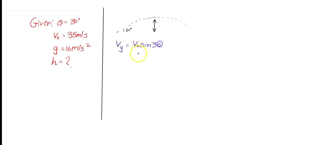 SOLVED: "An object projected upward at an angle ? = 30^o with the horizontal has an initial ...