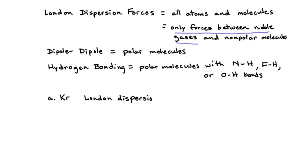 SOLVED: Determine the kinds of intermolecular forces that are present ...