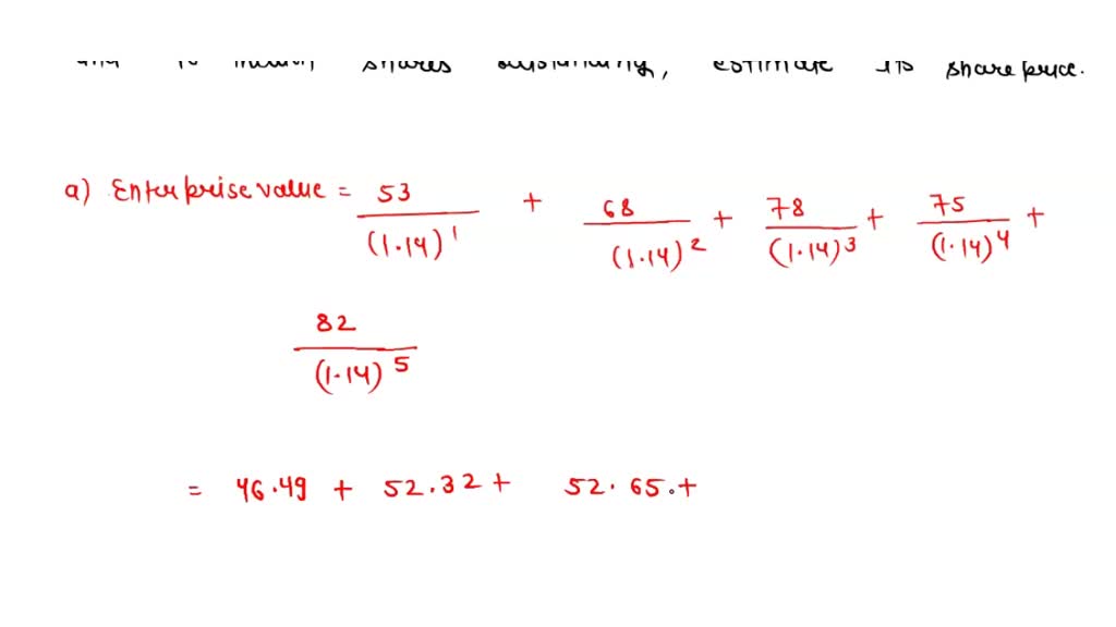 SOLVED: Using the discounted free cash flow model and a weighted ...